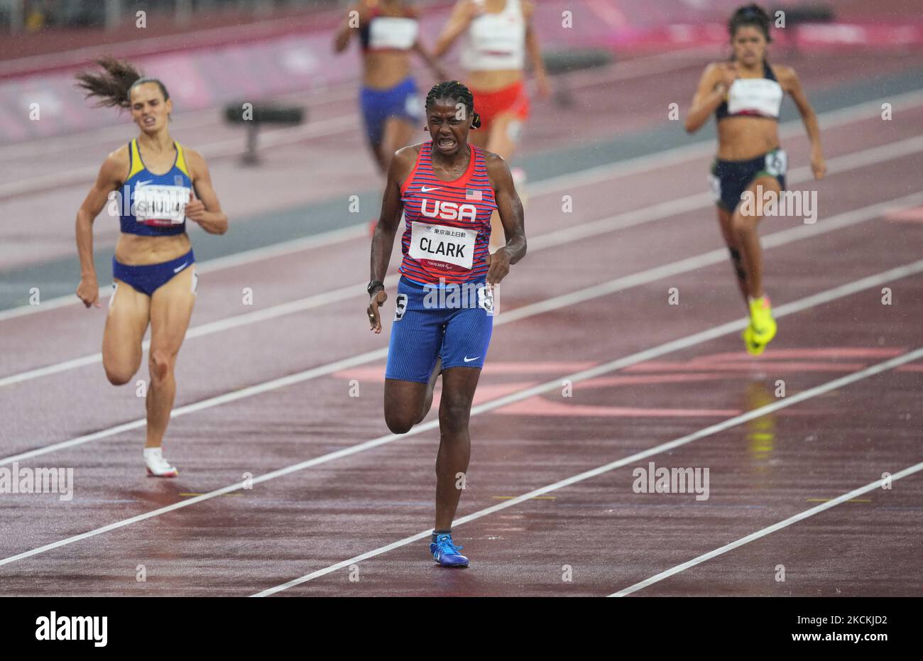 Breanna Clark from USA winning 400m during athletics at the Tokyo ...
