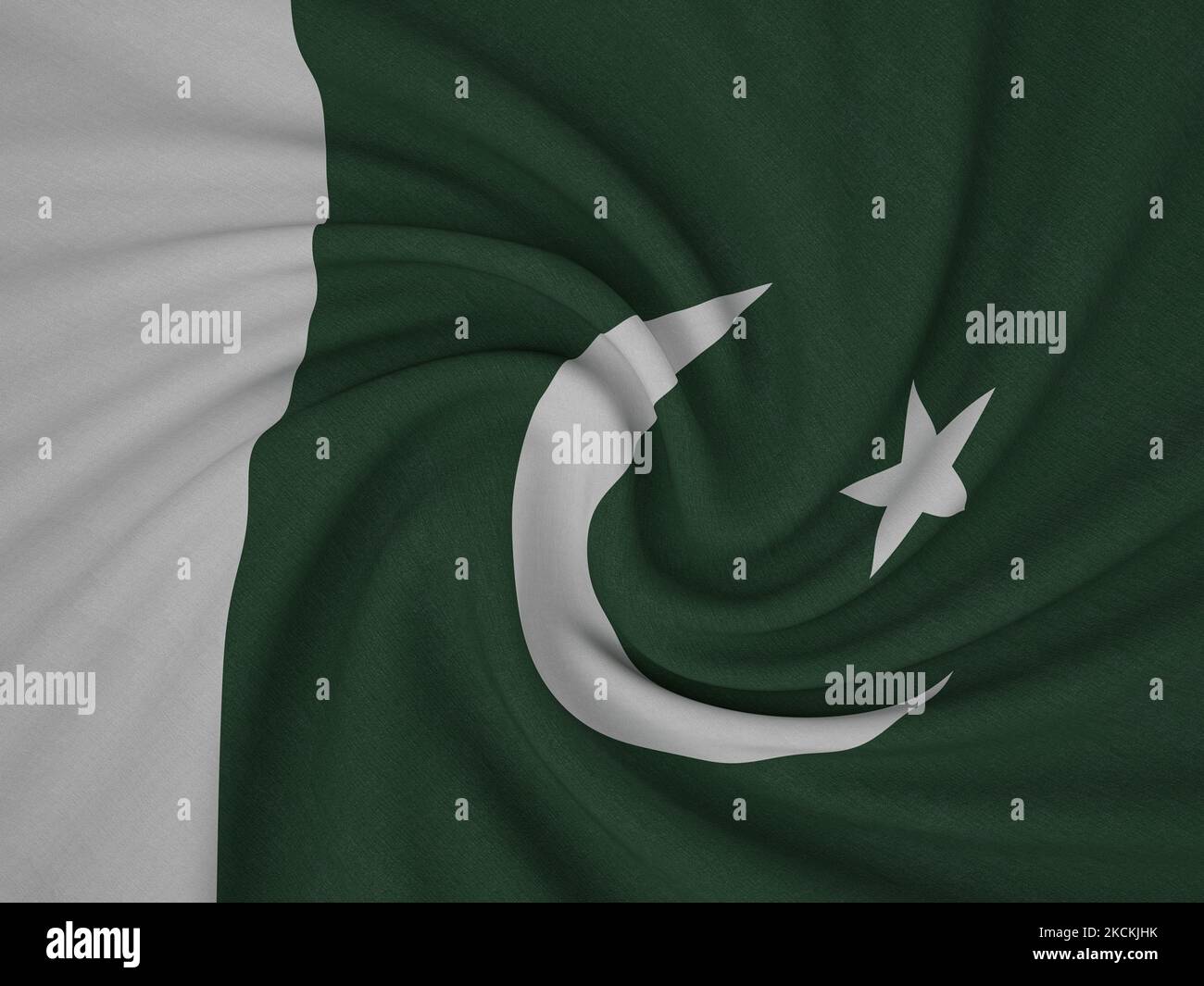 Twisted fabric Pakistan flag background. 3d illustration Stock Photo ...