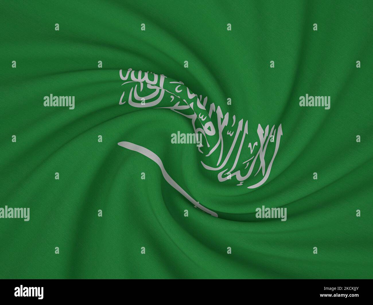 Twisted fabric Saudi Arabia flag background. 3d illustration Stock ...