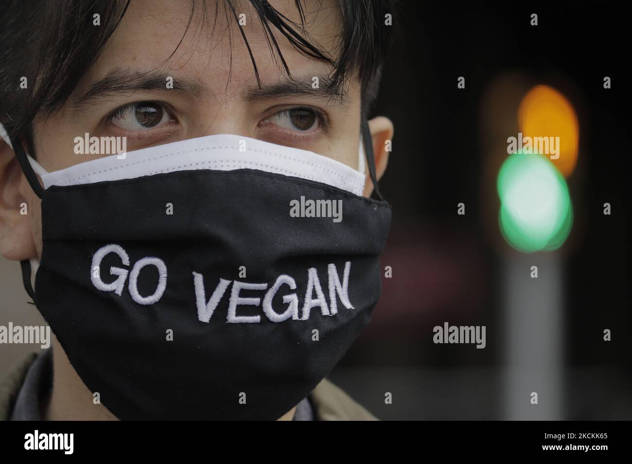 Activist from the international organisation CDMX Climate Save, carries ...