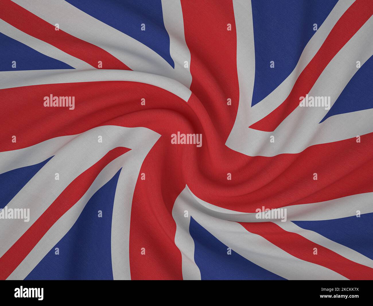 Twisted fabric UK flag background. 3d illustration Stock Photo - Alamy