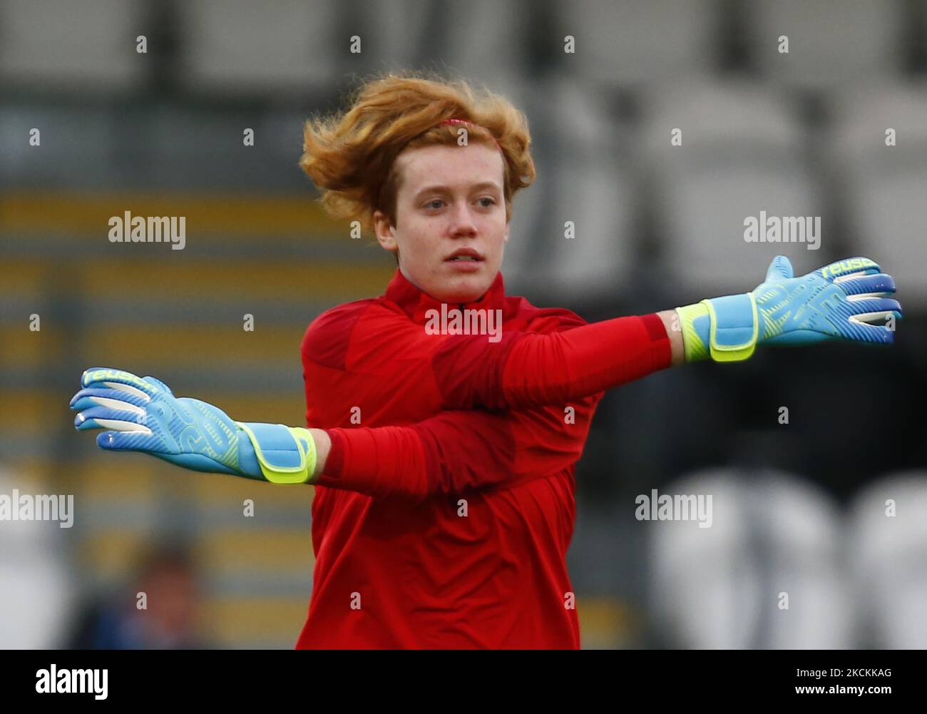 Tereza Fuchsova of Slavia Praha Women during the pre-match warm-up ...