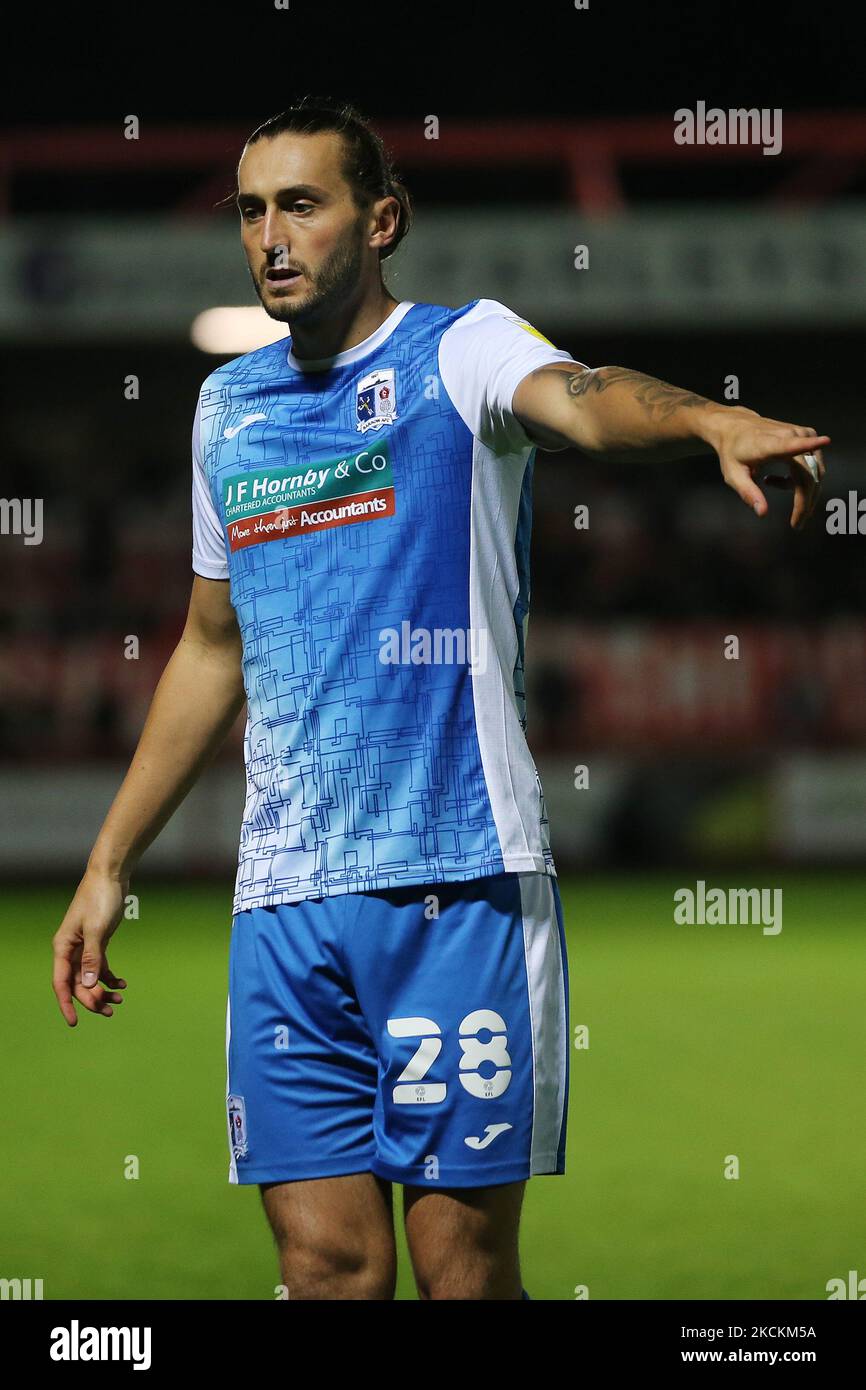 Oliver Banks of Barrow during the EFL Trophy match between Accrington ...