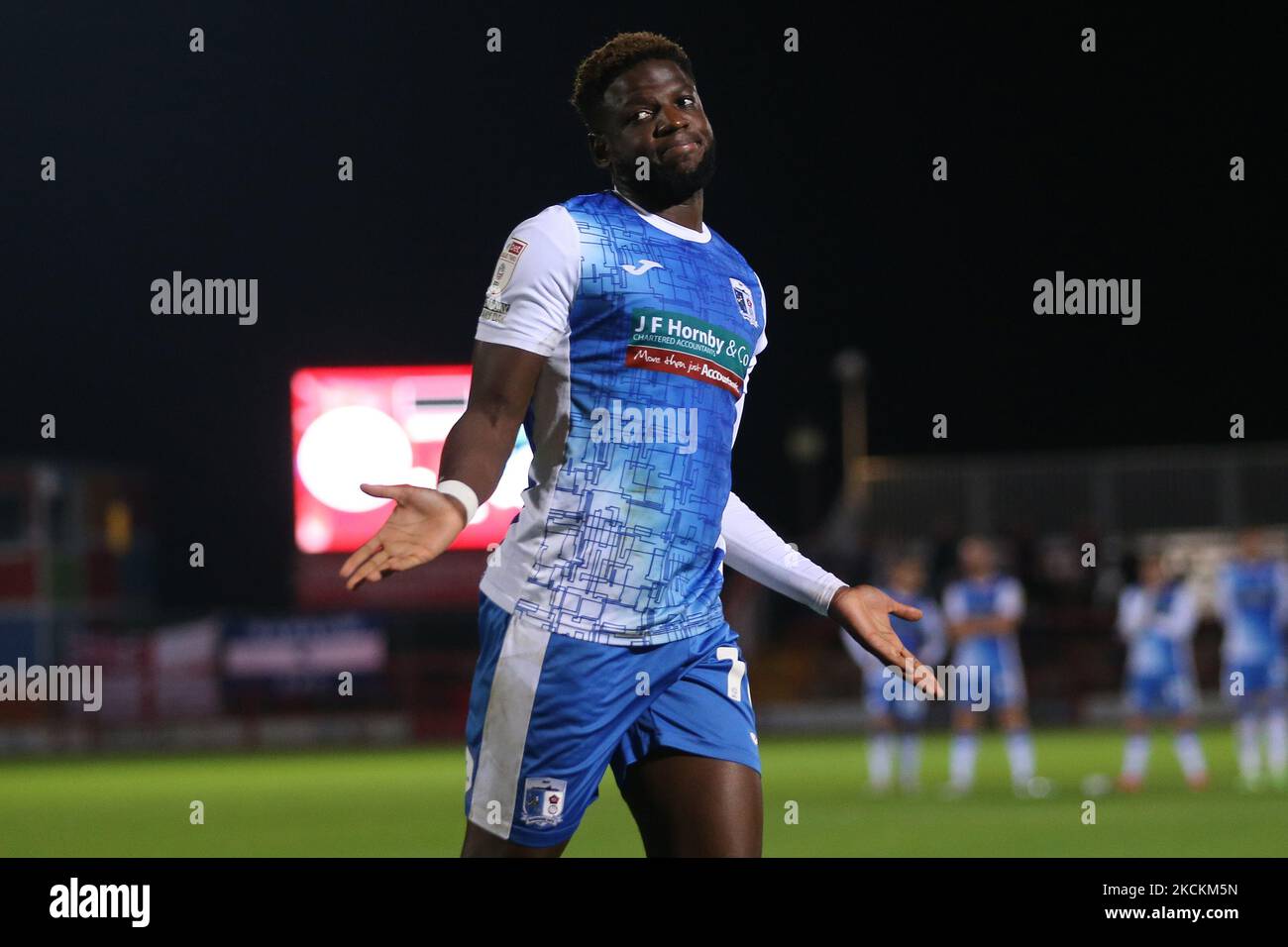 Offrande Zanzala of Barrow during the EFL Trophy match between ...