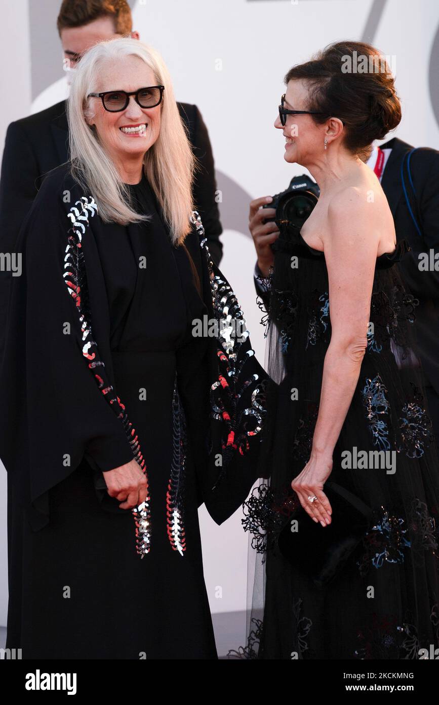 Nicoletta Braschi and Jane Champion attend the red carpet of the movie "Madres Paralelas" during ...