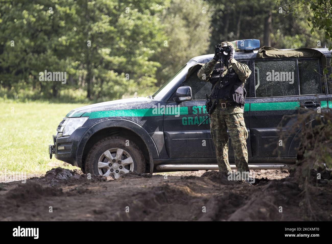 Polish Border Police patrol seen in Border Zone near Krynki on ...