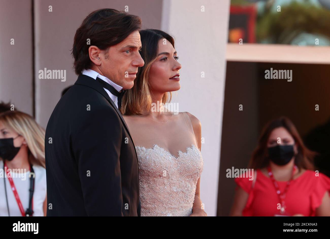 Serena Rossi and Davide Devenuto attend the red carpet of the movie ...