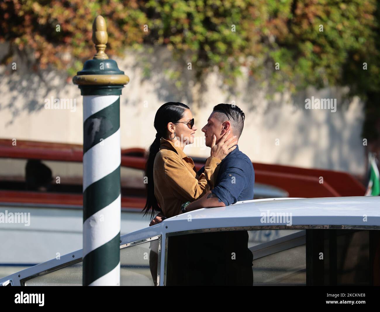 Adriana Lima and her boyfriend Andre L III arrive at the 78th Venice ...