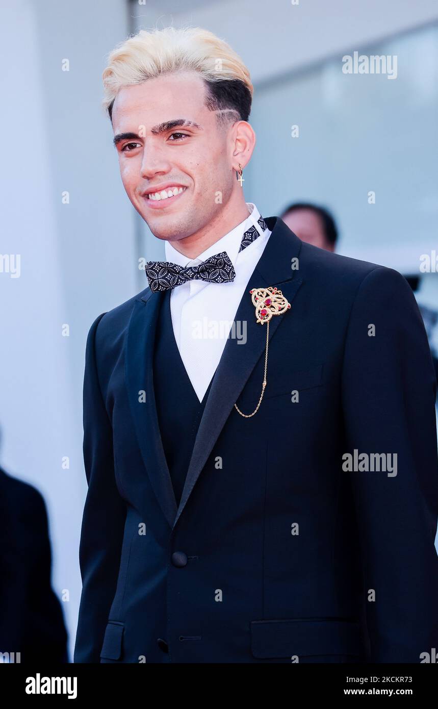 Aka 7even arrives for the screening of the film "E' stata la mano di ...