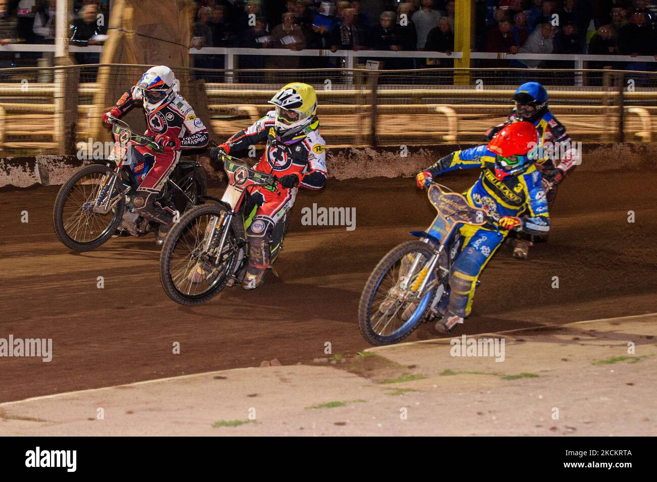 Kyle Howarth (Red) inside Tom Brennan (Yellow) and Steve Worrall (White ...