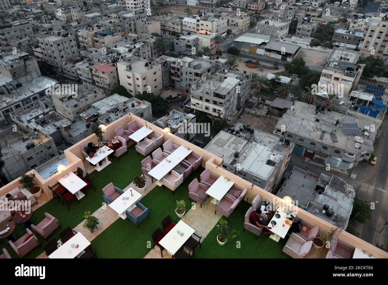 A picture shows a view of Khan Yunis City, southern Gaza Strip, on ...