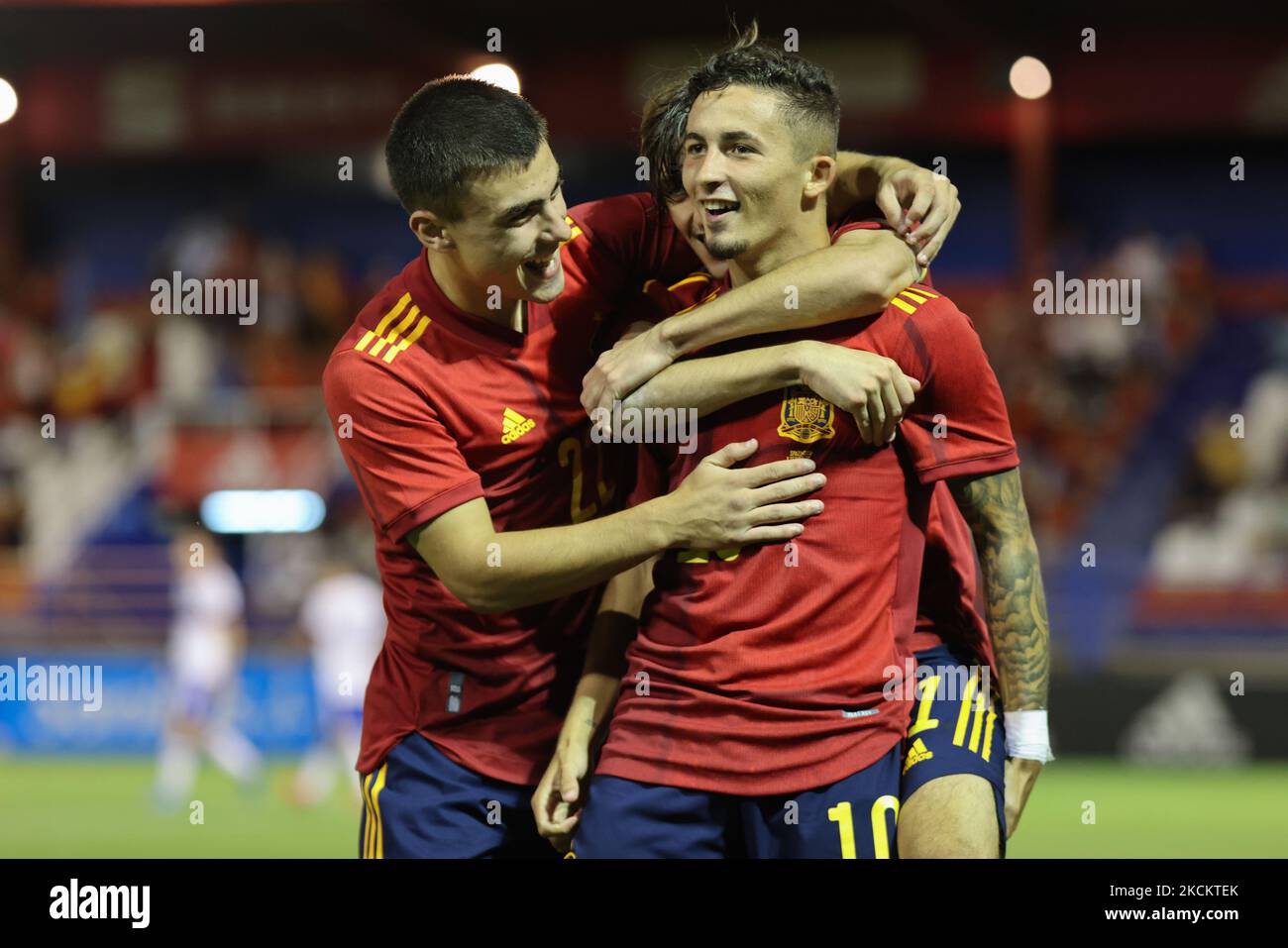 Yeremy Pino of Spain u21 celebrate a goal during the UEFA Euro Under 21 ...