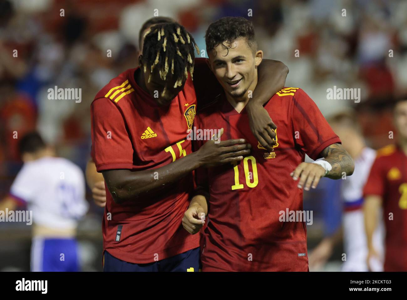 Yeremy Pino of Spain u21 celebrate a goal during the UEFA Euro Under 21 ...