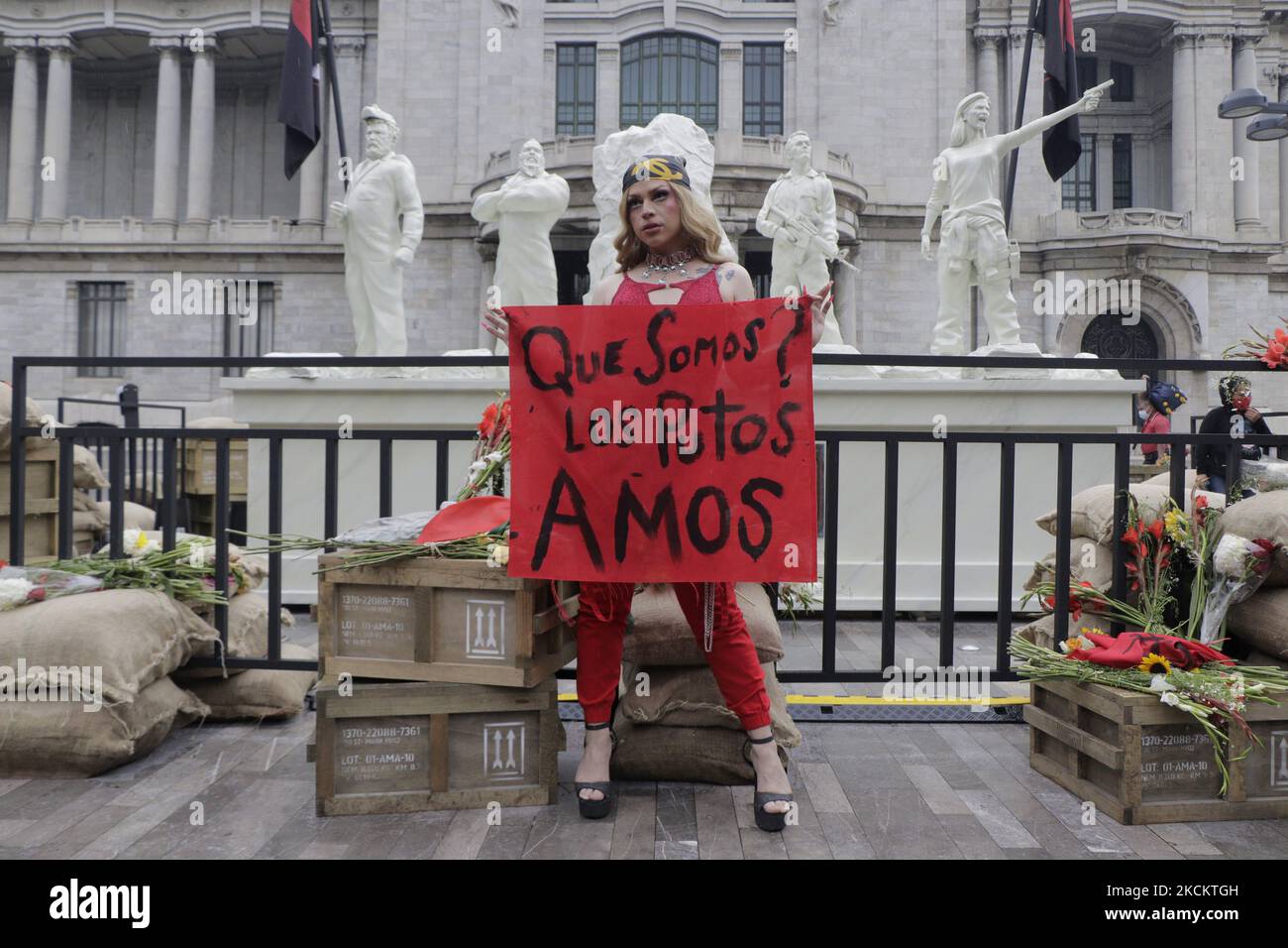 A trans woman is portrayed in the monument called Los 5 Caídos ...
