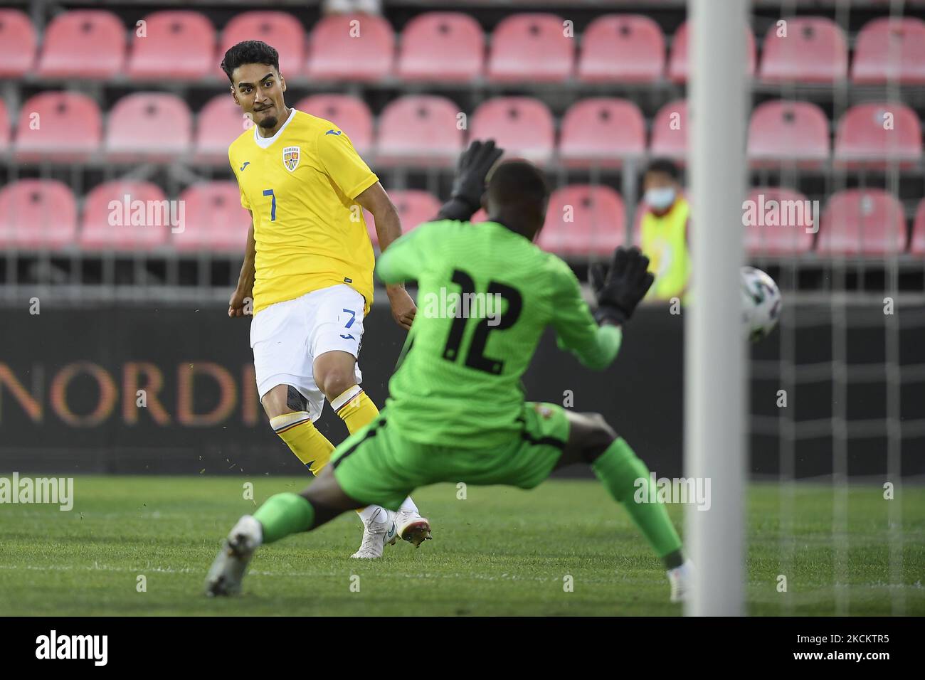 Stefan Baiaram in action during the friendly game between Romania U20 ...