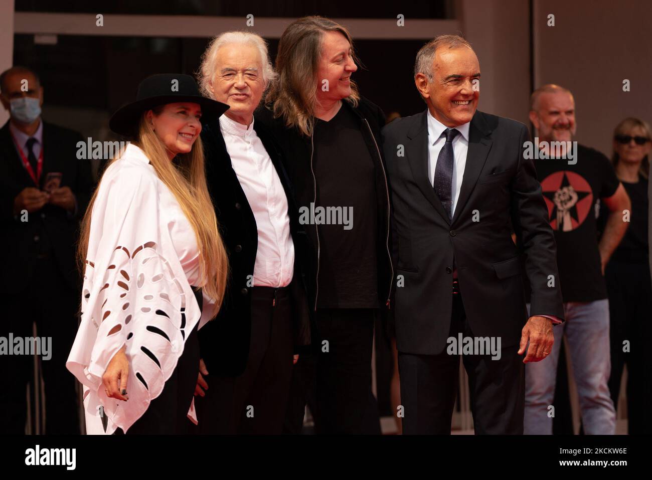 VENICE, ITALY - SEPTEMBER 04: Allison McGourty, Jimmy Page and director ...