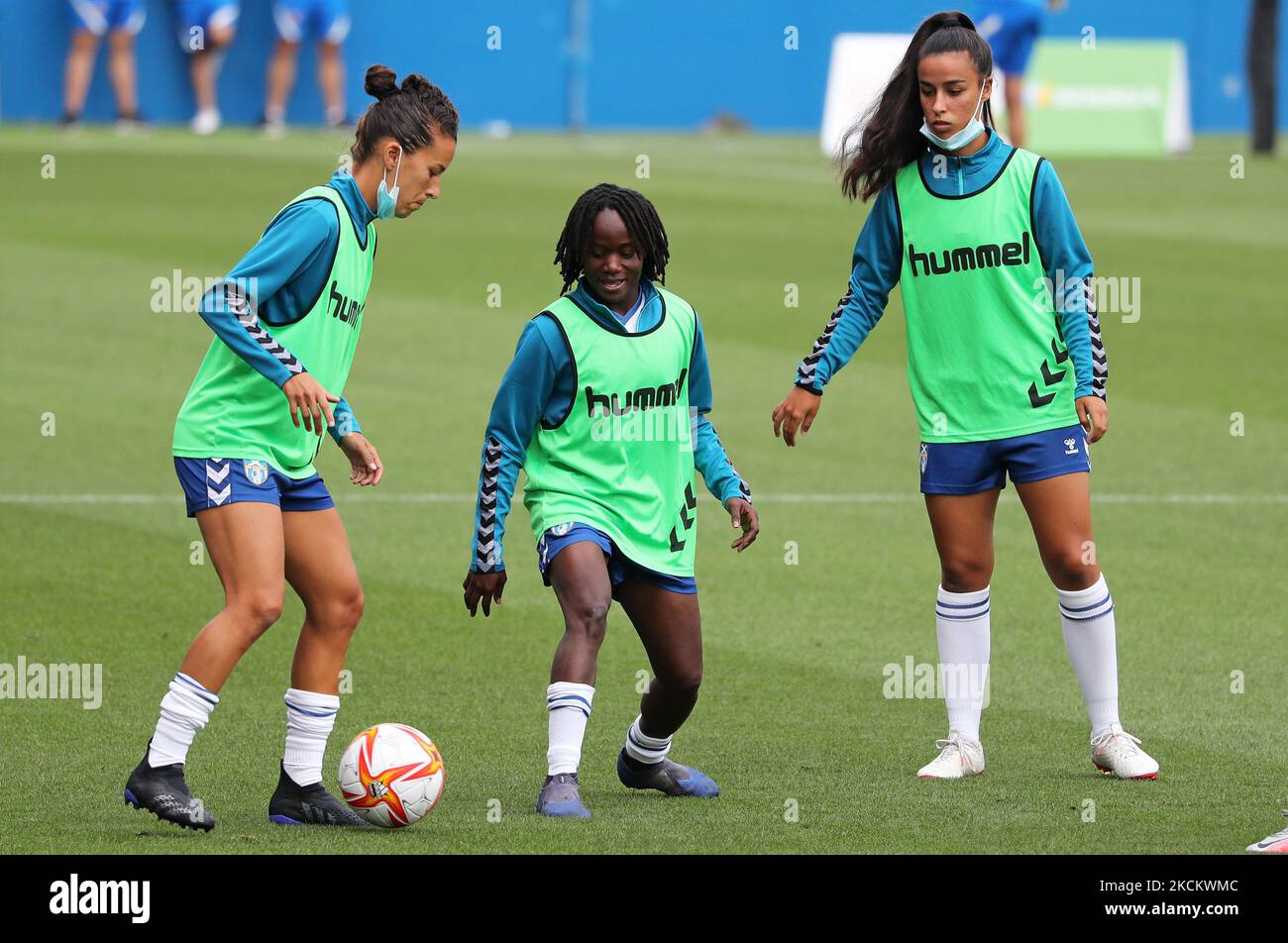 Silvia Doblado, Paola and Ange Koko during the match between FC ...