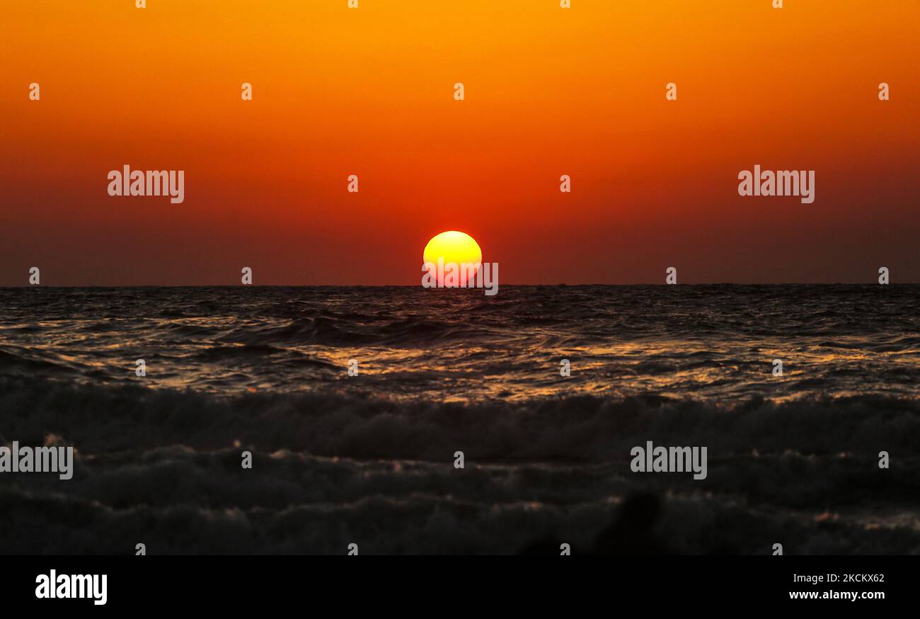General view of Gaza Beach During Sunset, on 04, September,2021 ...