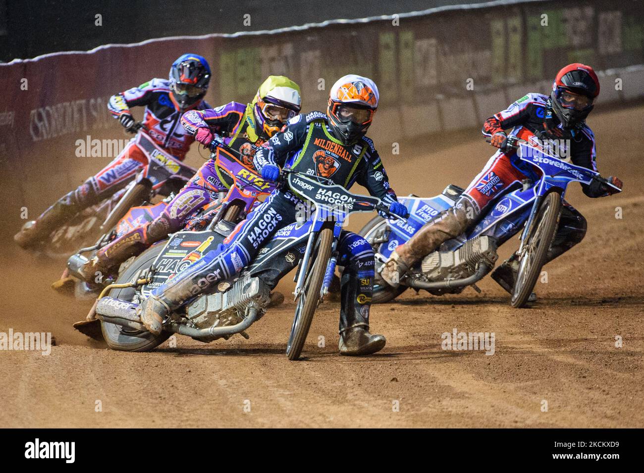 Jason Edwards (White) leads Elliot Kelly (Yellow), Harry McGurk (Red ...