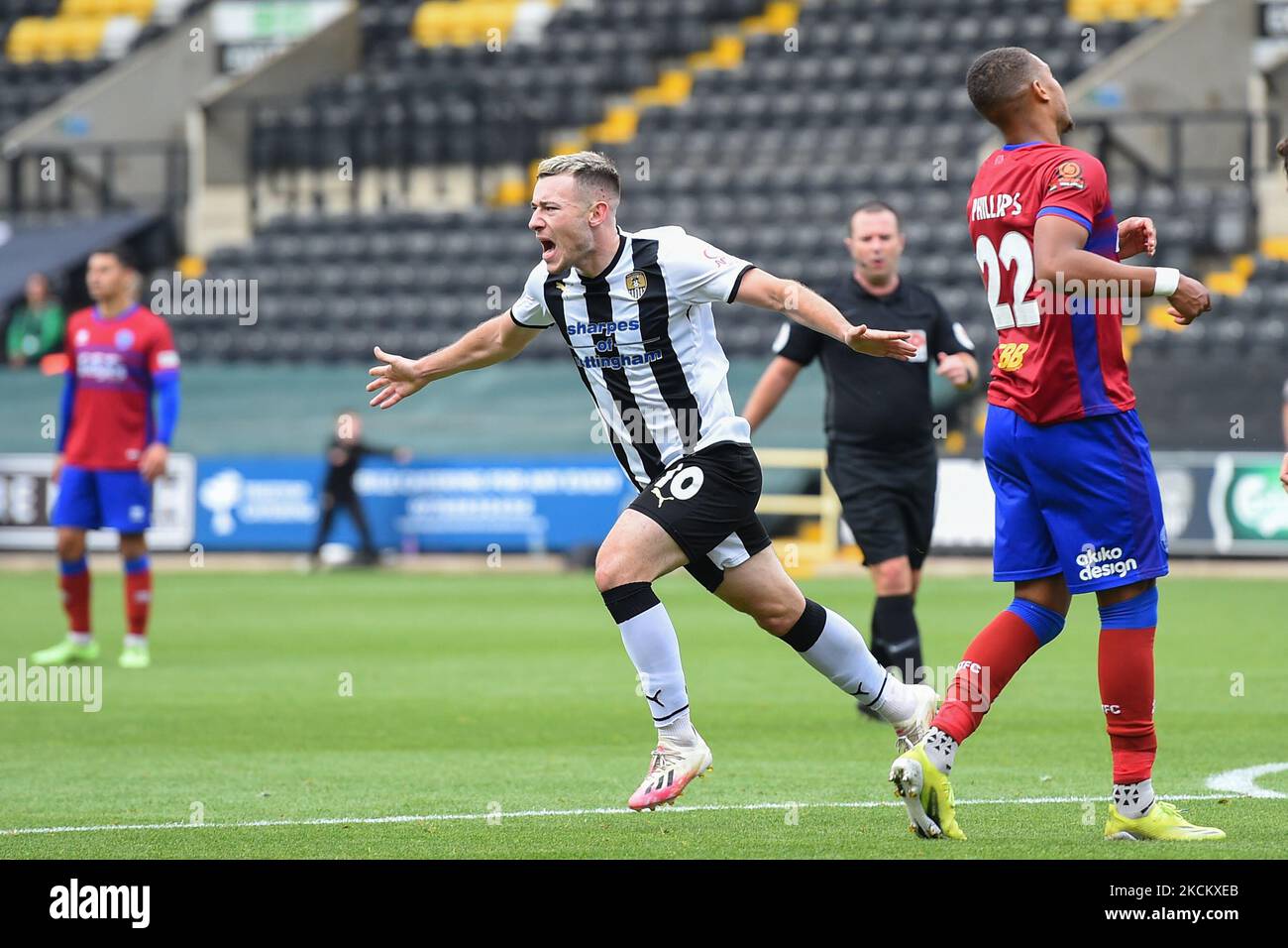 Callum Roberts of Notts County celebrates after scoring a goal to make ...