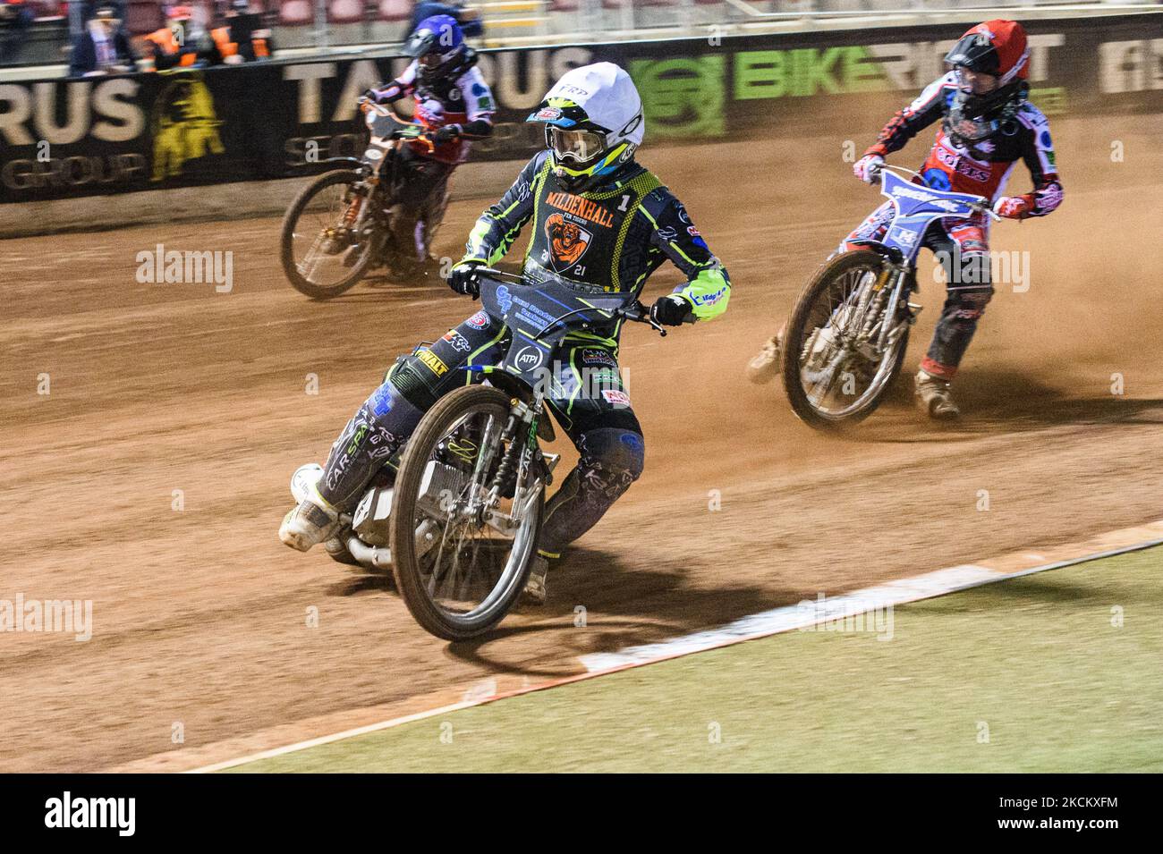 Kyle Bickley (White) leads Harry McGurk (Red) and Jack Smith (Blue ...