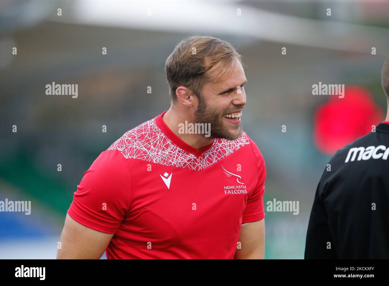 Will Welch of Newcastle Falcons is pictured before the Pre-season ...