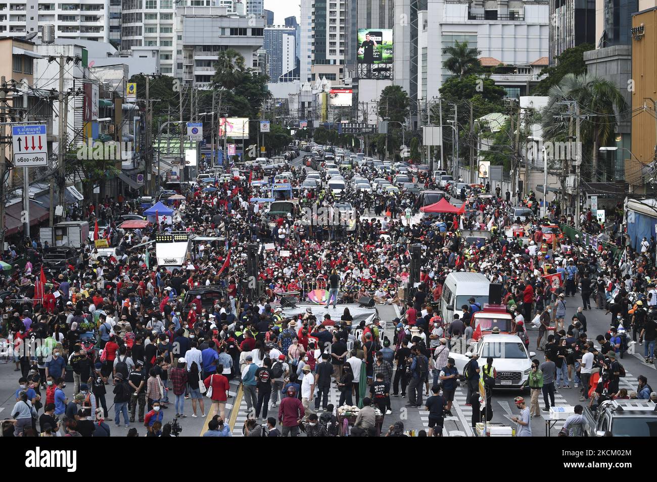 Anti-government protesters during a street protest calling for the ...