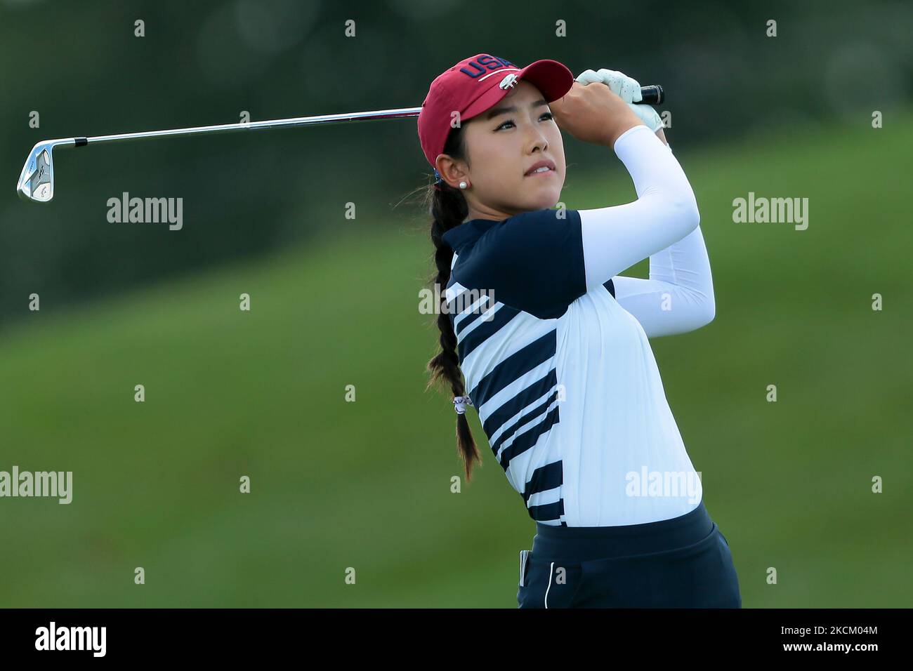 Yealimi Noh of Team USA follows her shot on the 13th green during the ...