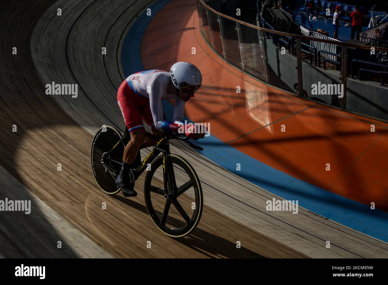 Russian contestant during UCI Junior Track Cycling World Championships ...