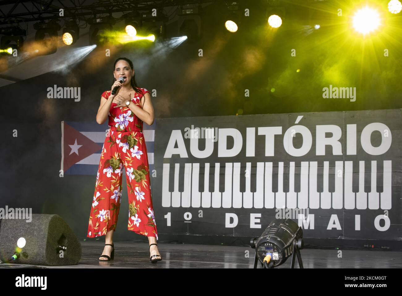 Cuban singer Annie Garcês on stage Auditorio 1 de Maio, at Festa do ...