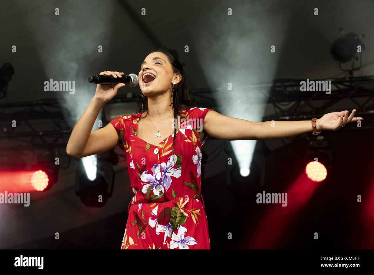 Cuban singer Annie Garcês on stage Auditorio 1 de Maio, at Festa do ...
