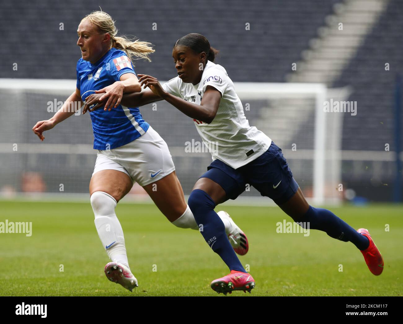 l-R Libby Smith of Birmingham City Women and Jessica Naz of Tottenham ...
