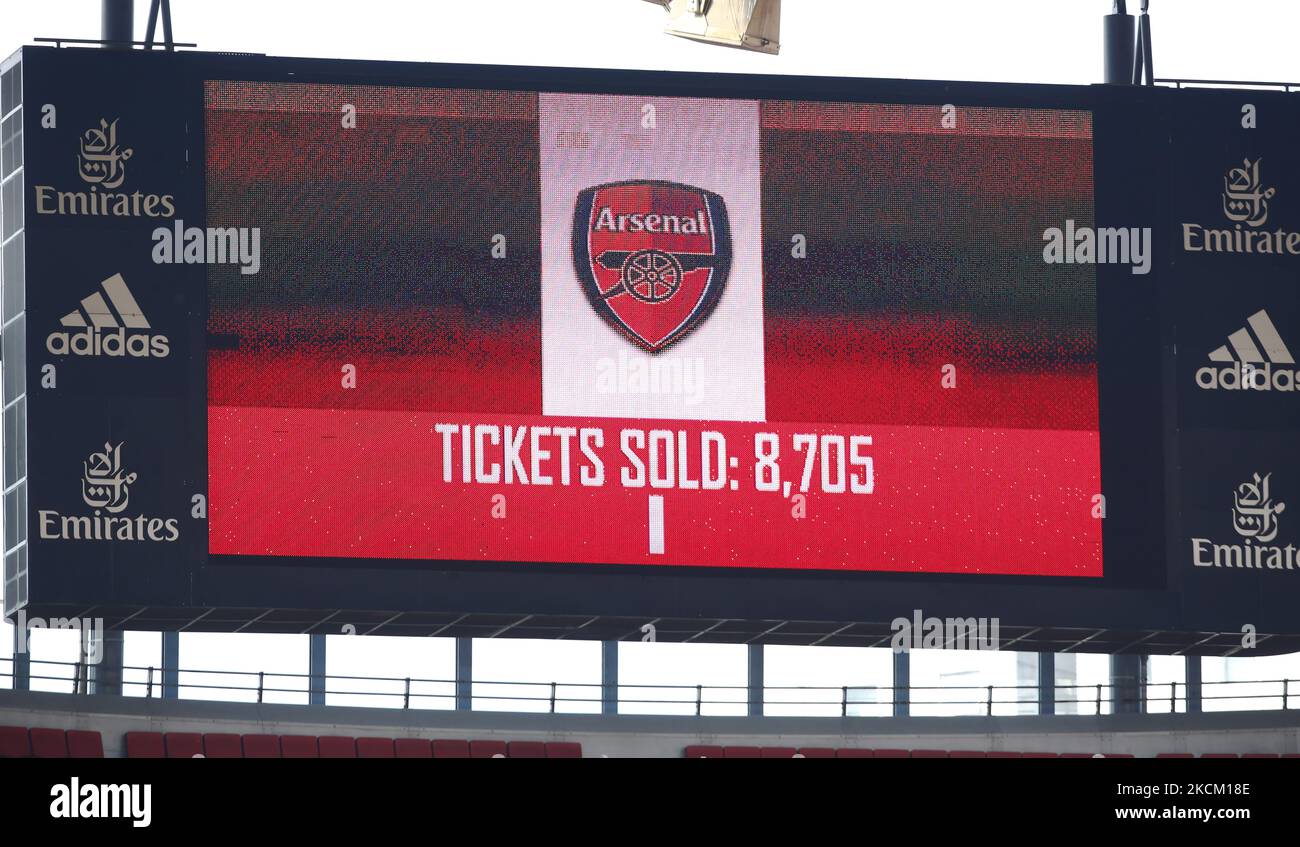 Scoreboard shows Tickets Sold 8,705 during Barclays FA Women's Super ...