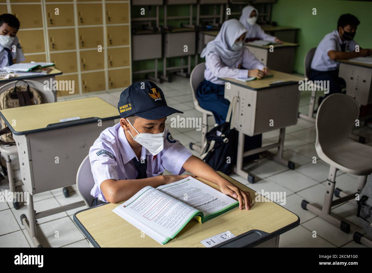 The students in the teaching and learning process in the classroom, in South Tangerang ...