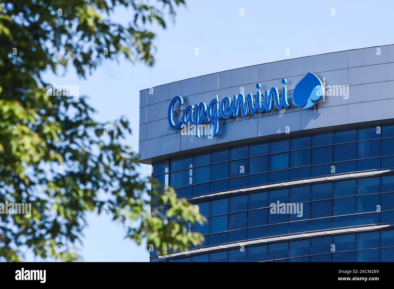Capgemini logo is seen on the office building in Krakow, Poland on ...
