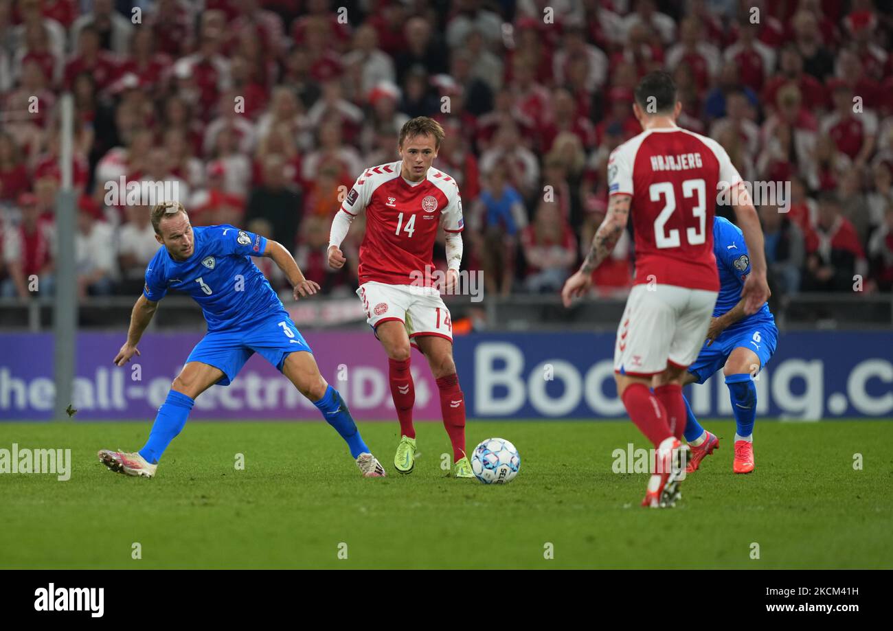 Mikkel damsgaard of denmark dan leon glazer of israel hi-res stock ...
