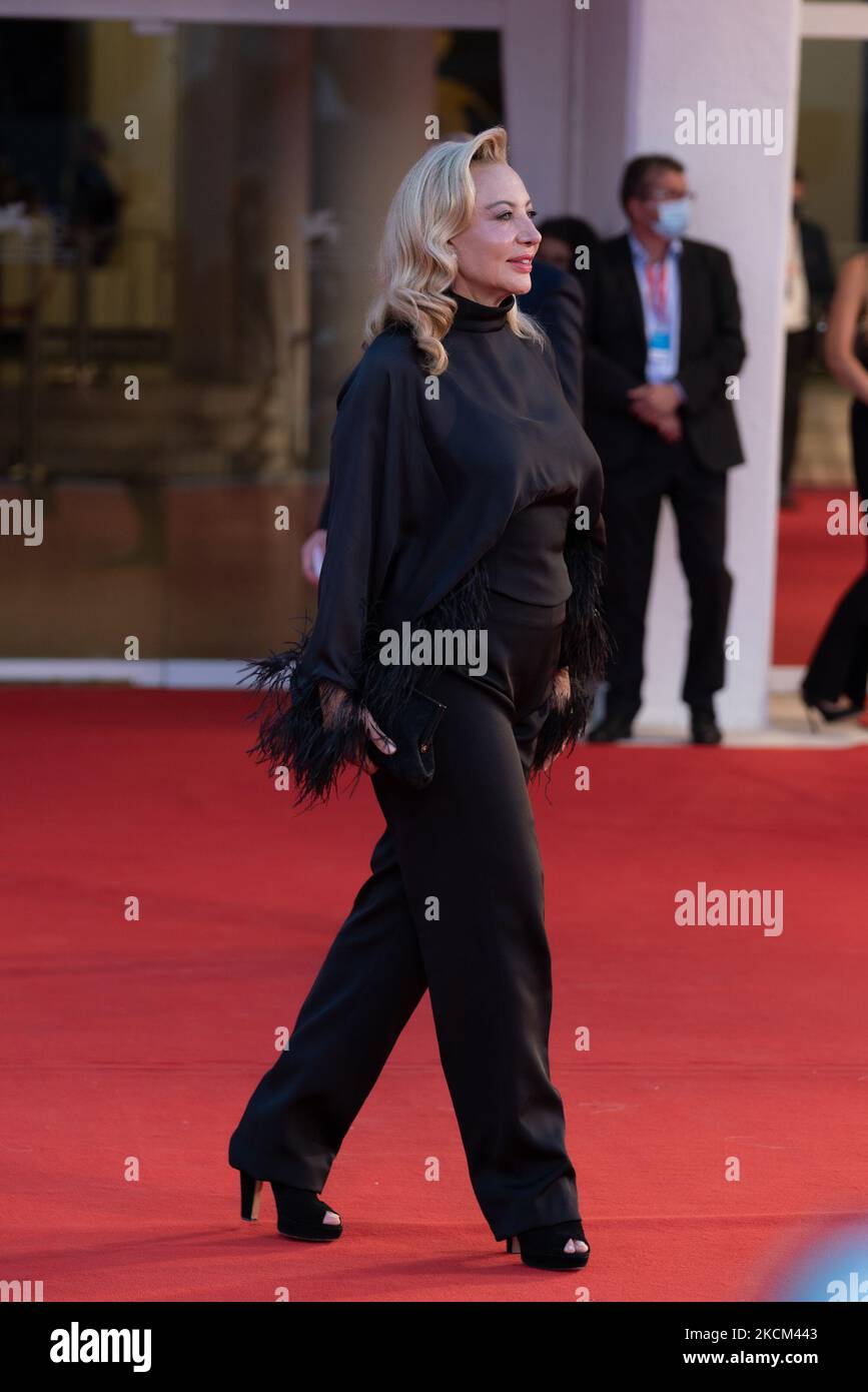 Iaia Forte attends the red carpet of the movie "Qui Rido Io" during the ...