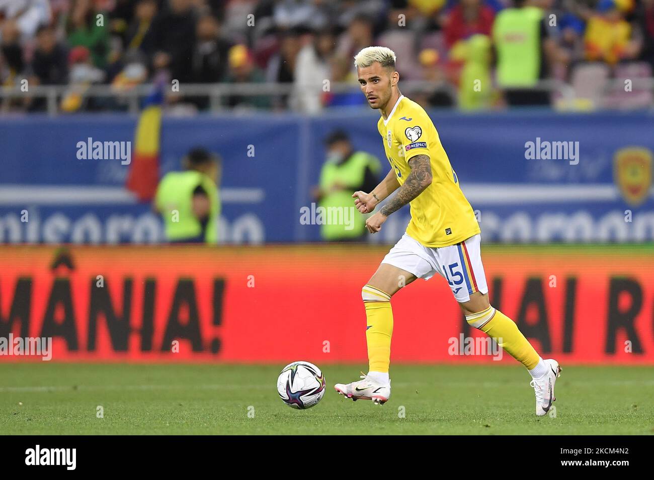 Marius Marin in action during the FIFA World Cup qualifying round game ...