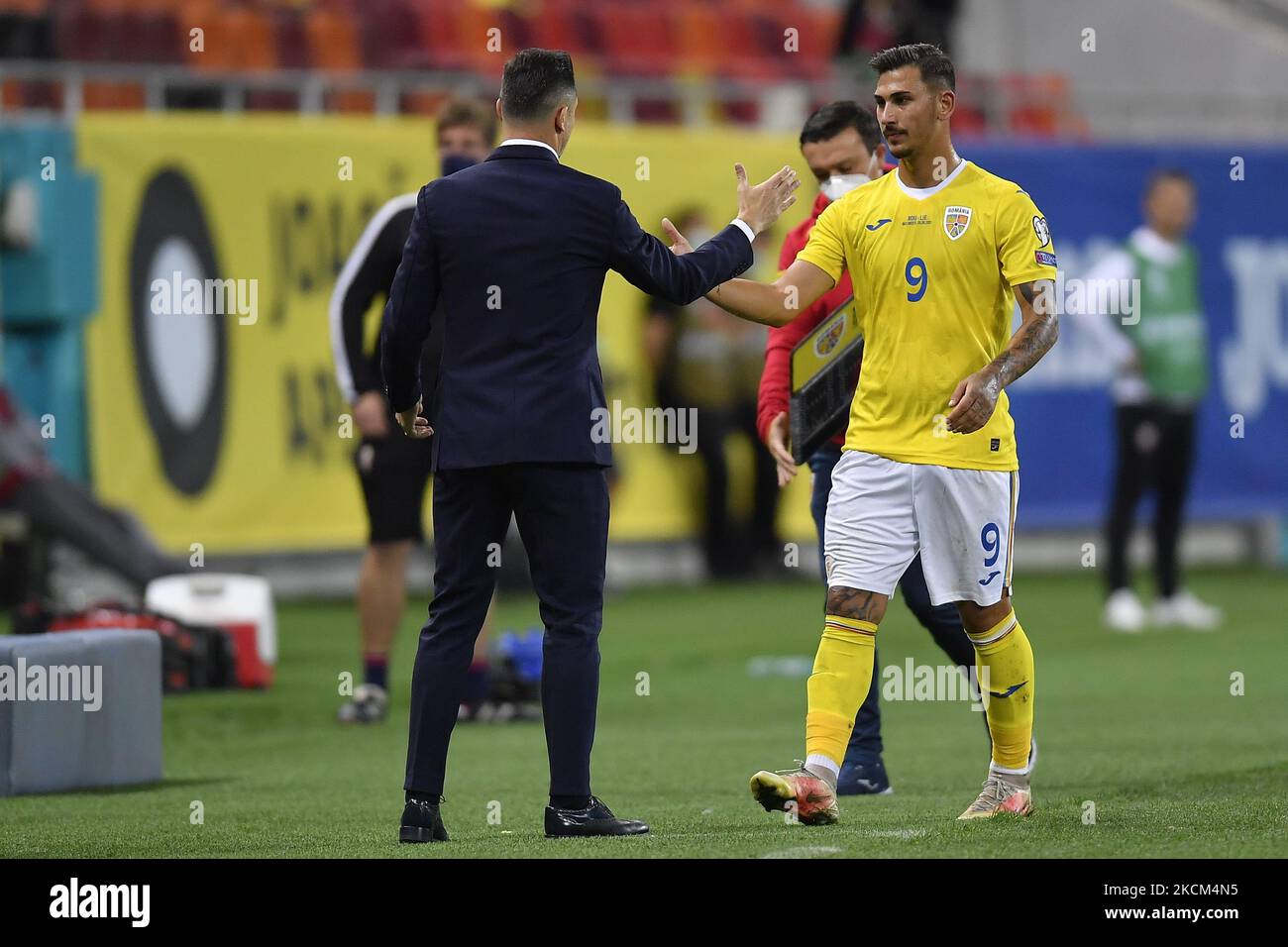 Jovan Markovic and Mirel Radoi in action during the FIFA World Cup ...