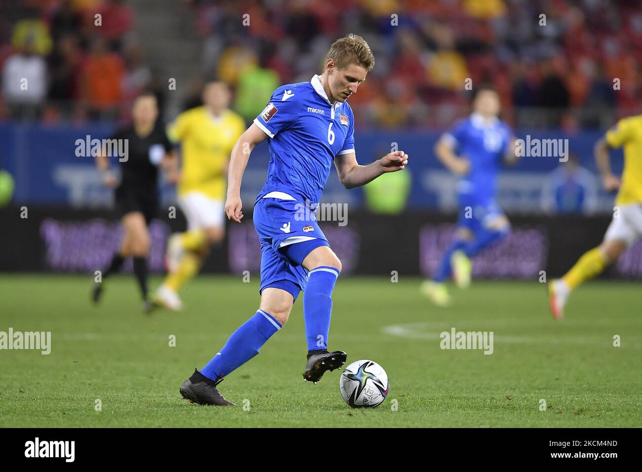 Andreas Malin in action during the FIFA World Cup qualifying round game ...