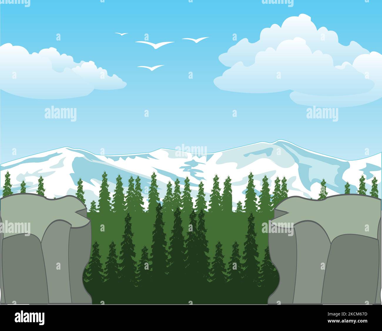 Type on snow mountains and wood daytime Stock Vector Image & Art - Alamy