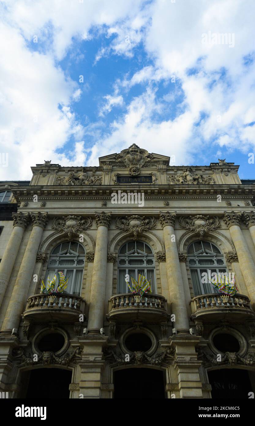 A view of the main opera-theater of the city, with flags of "Altitude ...