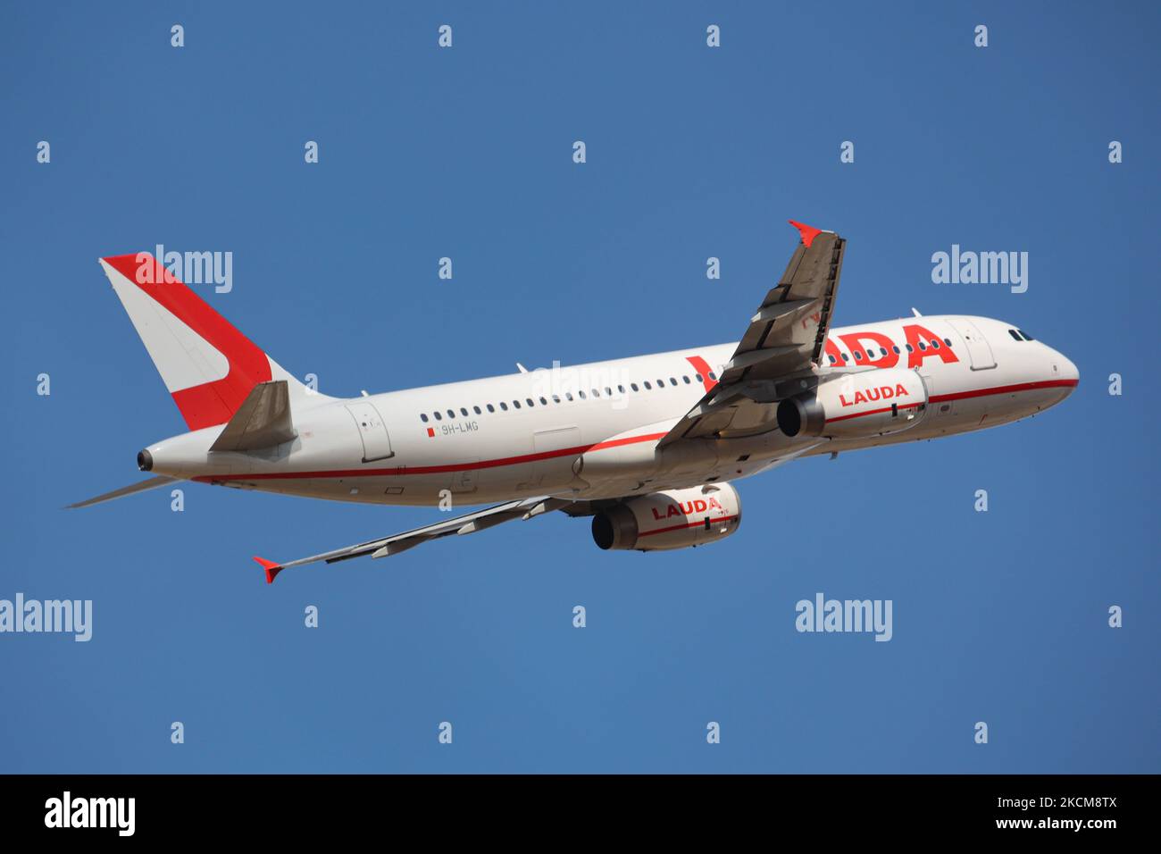 Lauda Europe low cost airline Airbus A320 airplane departs from Athens ...