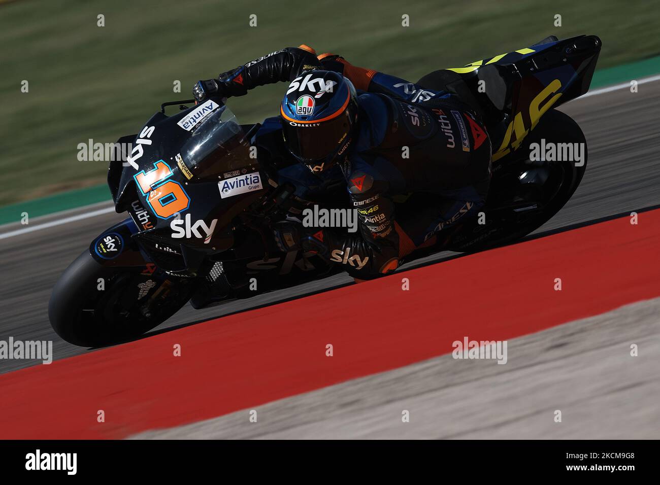 Luca Marini (10)of Italy and SKY VR46 Avintia Ducati during the free ...
