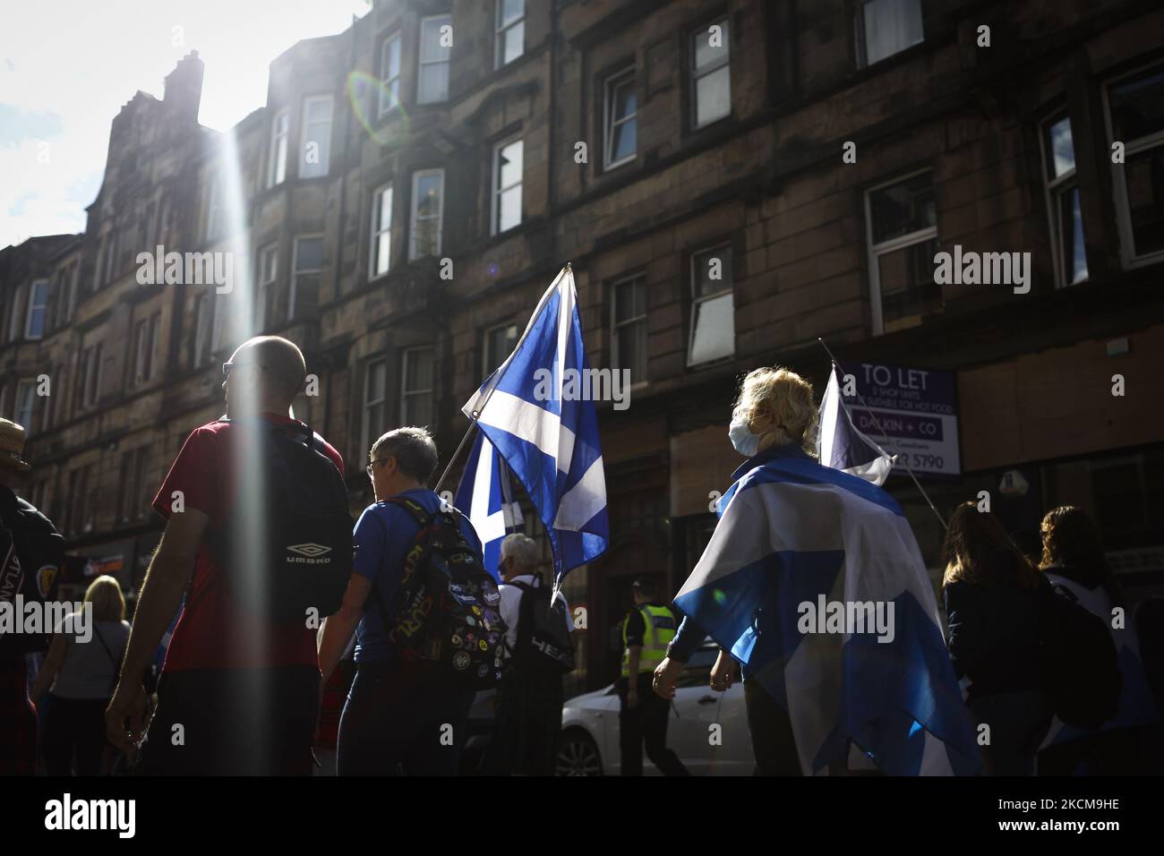 Scottish independence supporters march through Stirling during an All ...