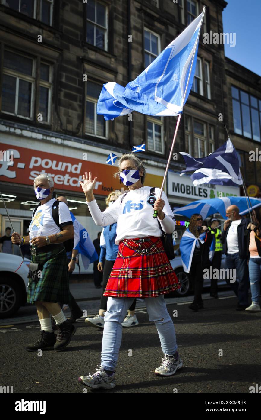 Scottish independence supporters march through Stirling during an All ...