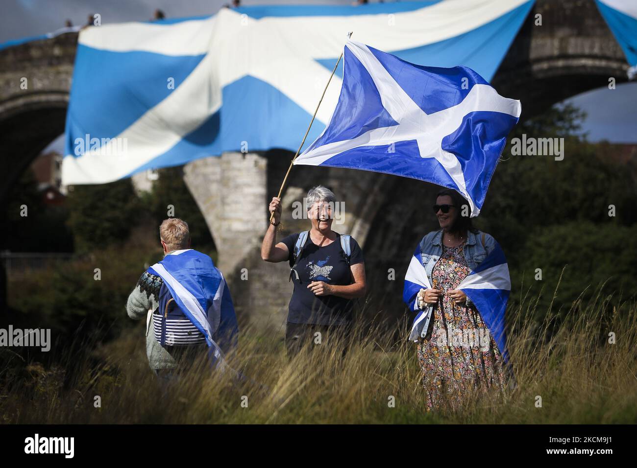 Scottish independence supporters march through Stirling during an All ...