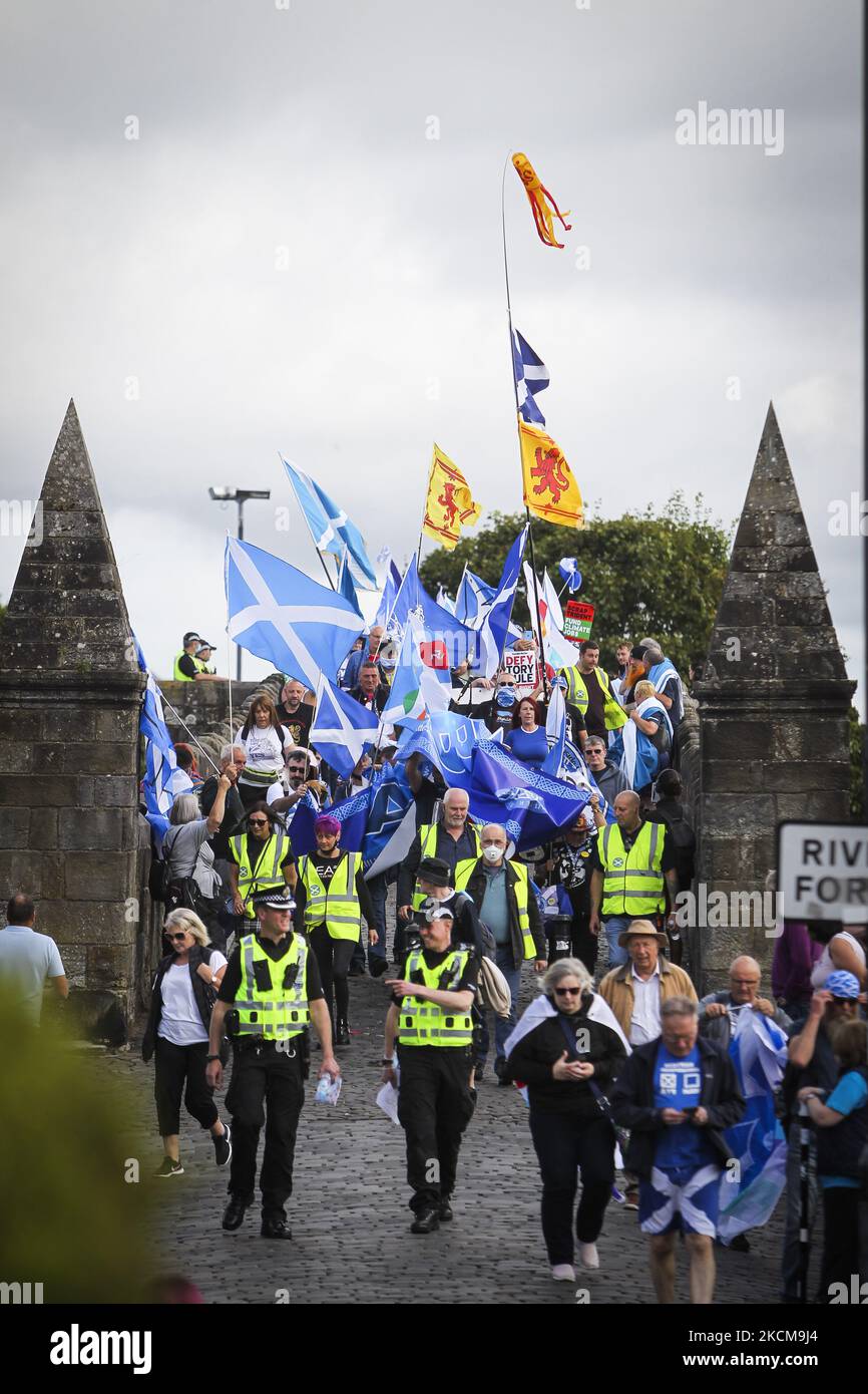 Scottish independence supporters march through Stirling during an All ...