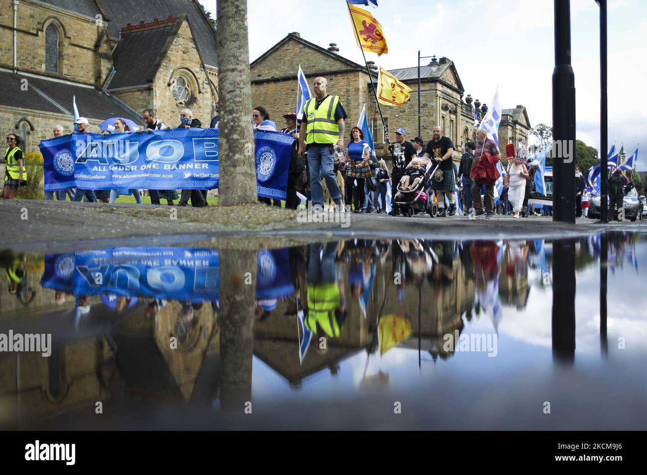 Scottish independence supporters march through Stirling during an All ...