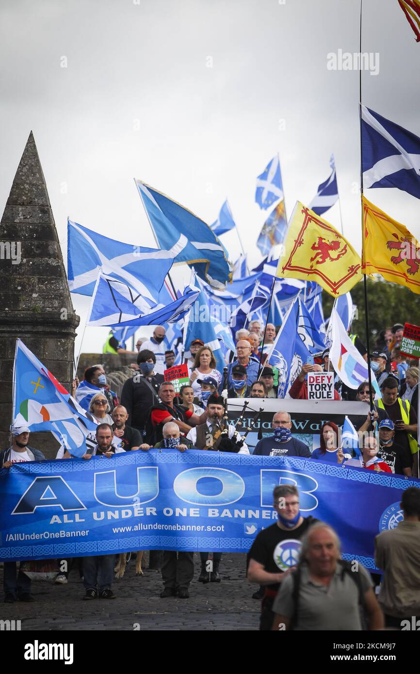 Scottish independence supporters march through Stirling during an All ...